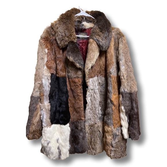 Roman | Jackets & Coats | 97s Vintage Rabbit Fur Patchwork Jacket ...